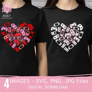 Funny Gamer Valentines PNG, Gamer Heart SVG, Valentine's Day Svg ...