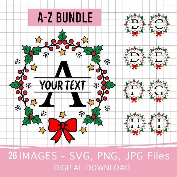 Christmas Monogram Svg - Etsy