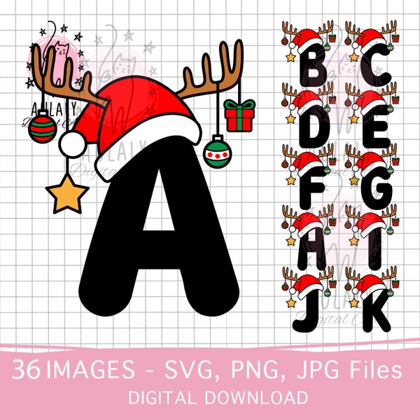 Monogram Christmas Letters - Etsy