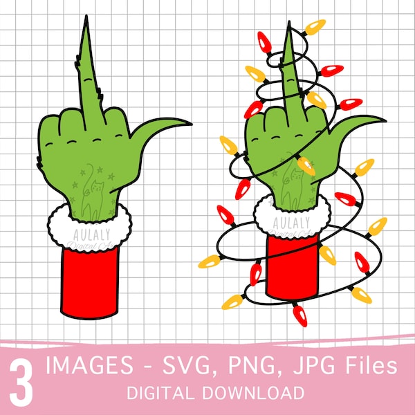 Grinch Middle Finger - Etsy