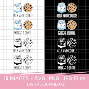 Milk and Cookie Bundle Svg, Milk and Cookie Png, Twin Bodysuit, Cute ...