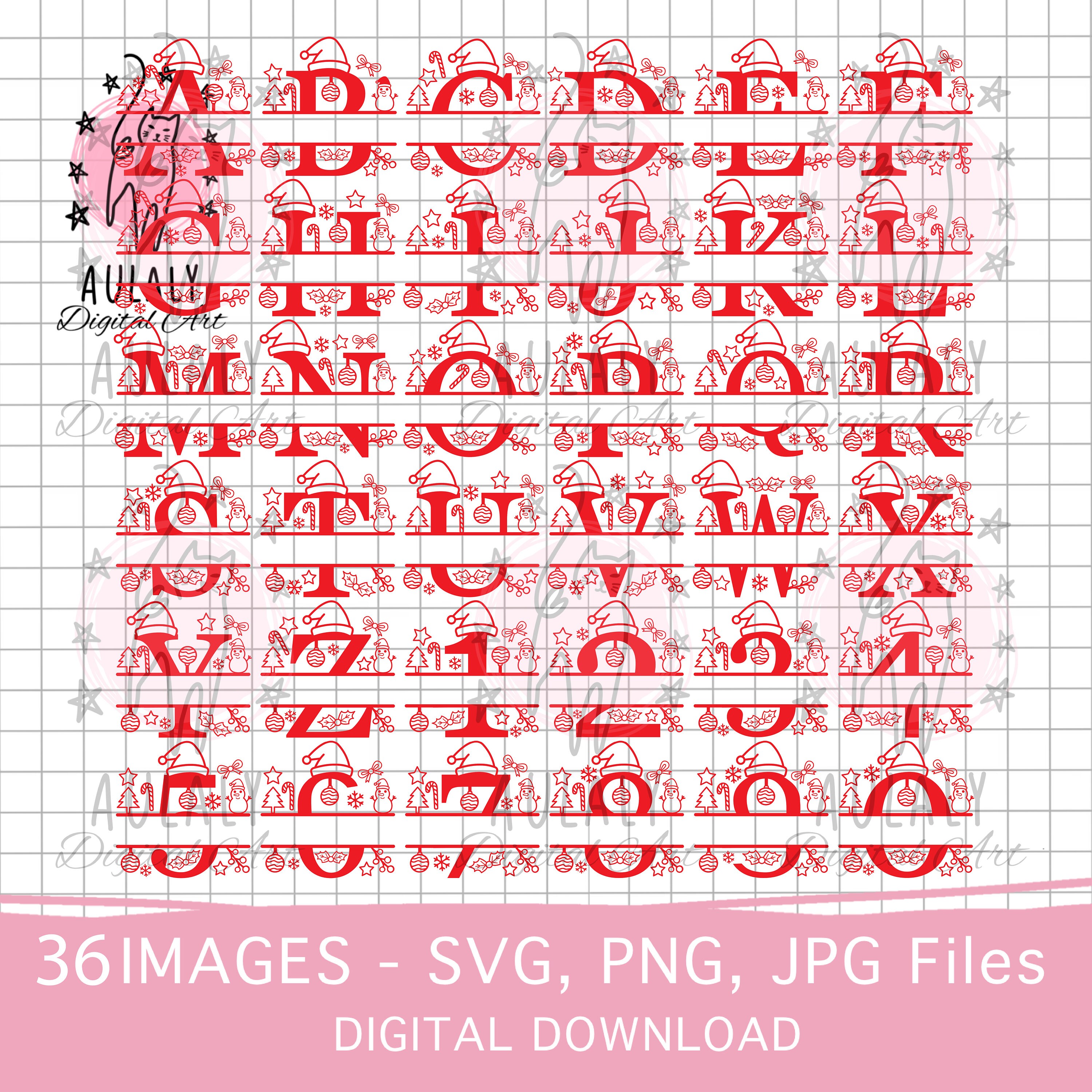 Christmas Alphabet Christmas Letters Christmas Clipart - Etsy