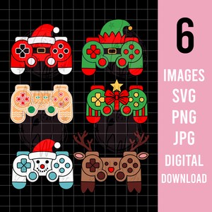 Christmas Joysticks SVG, Funny Gamer Christmas SVG, Christmas Santa ...