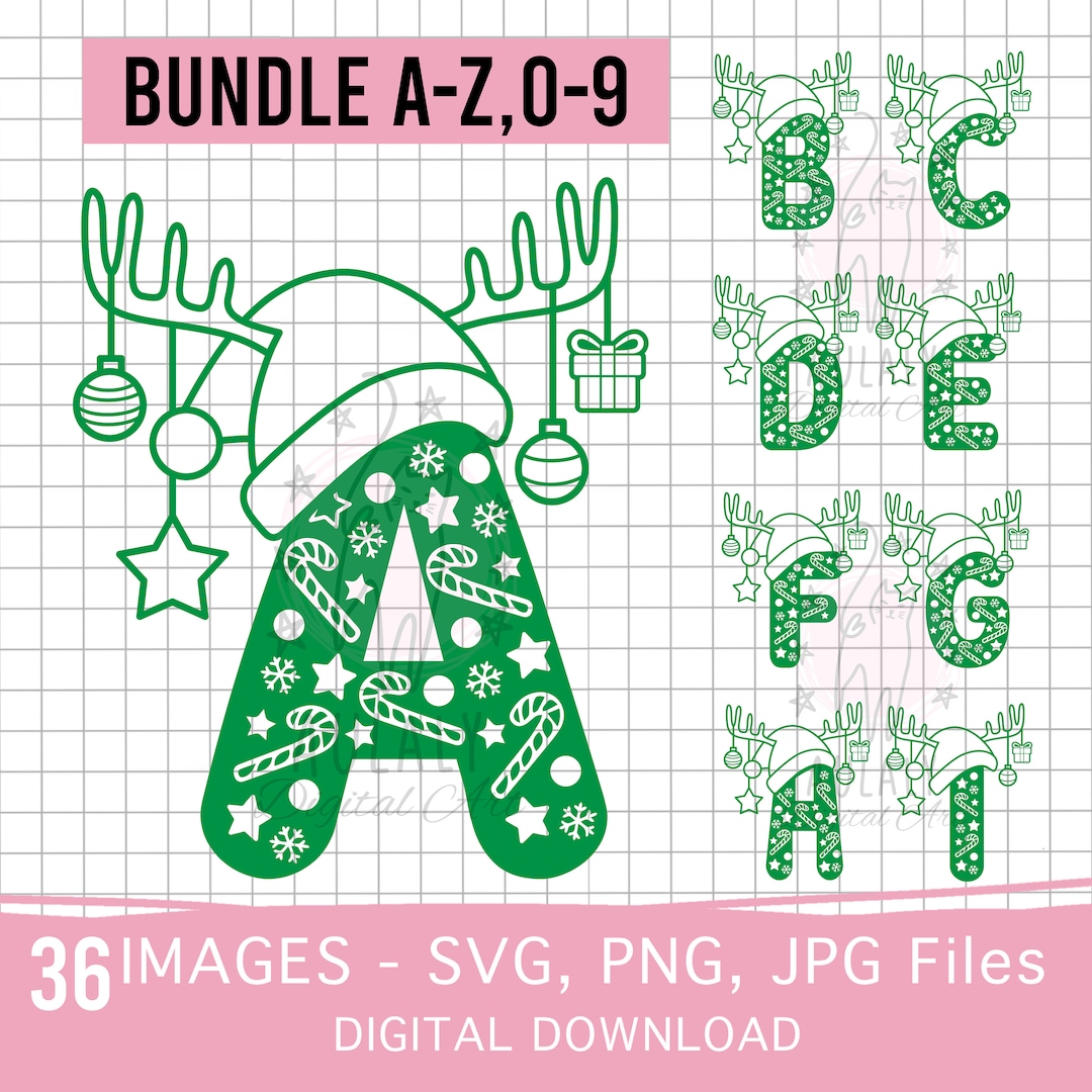 Christmas Alphabet, Christmas Letters, Christmas Clipart, Christmas ...