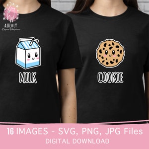 Milk and Cookie Bundle Svg, Milk and Cookie Png, Twin Bodysuit, Cute ...