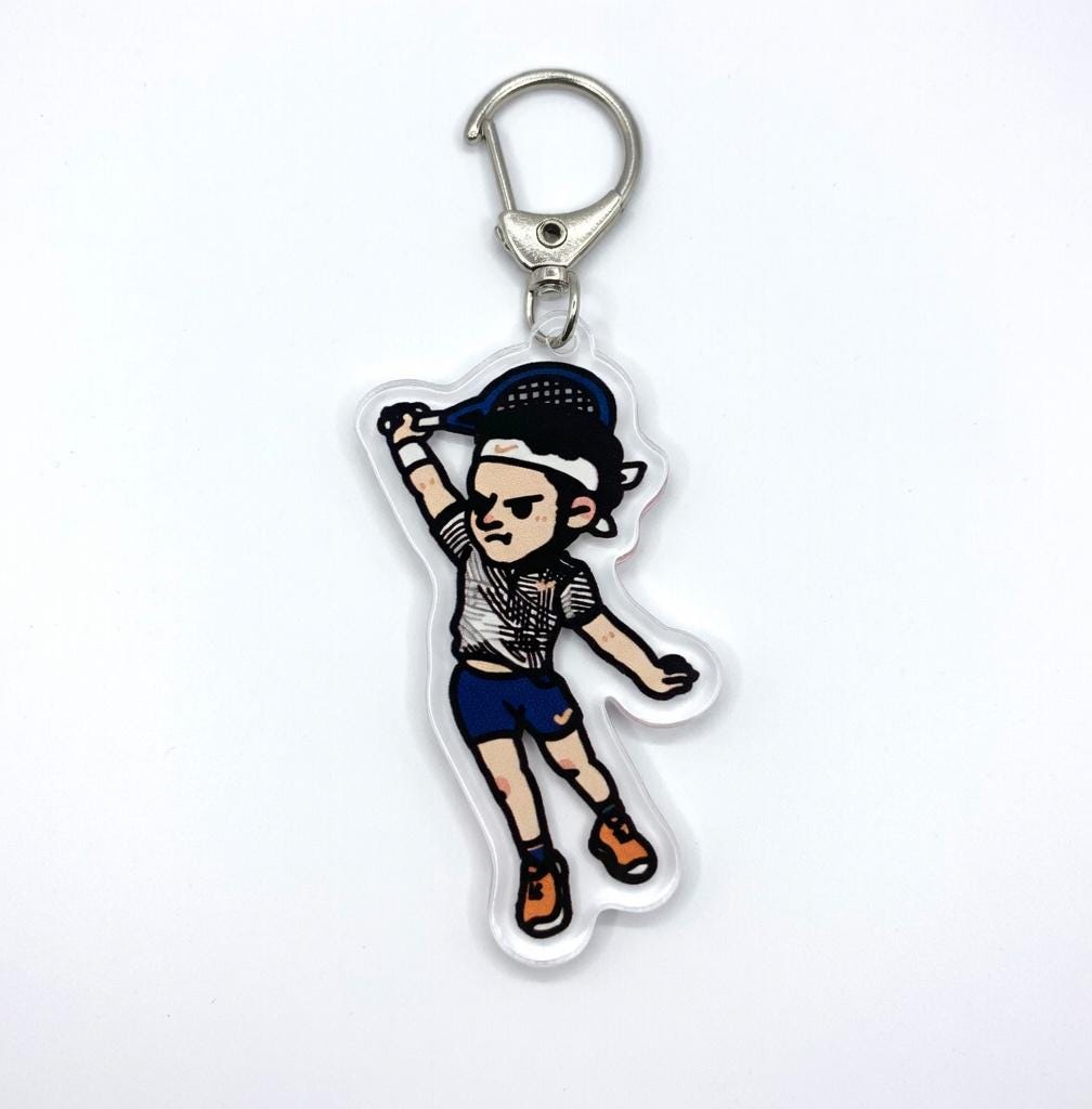 Roger Federer (backhand) | Clear Acrylic Keychain With Metal Clasp ...