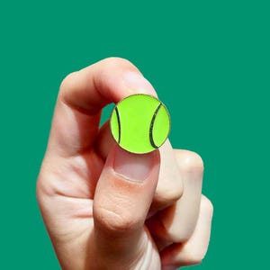Tennis Ball | Clear Acrylic Keychain With Metal Clasp / Enamel Pin - Etsy
