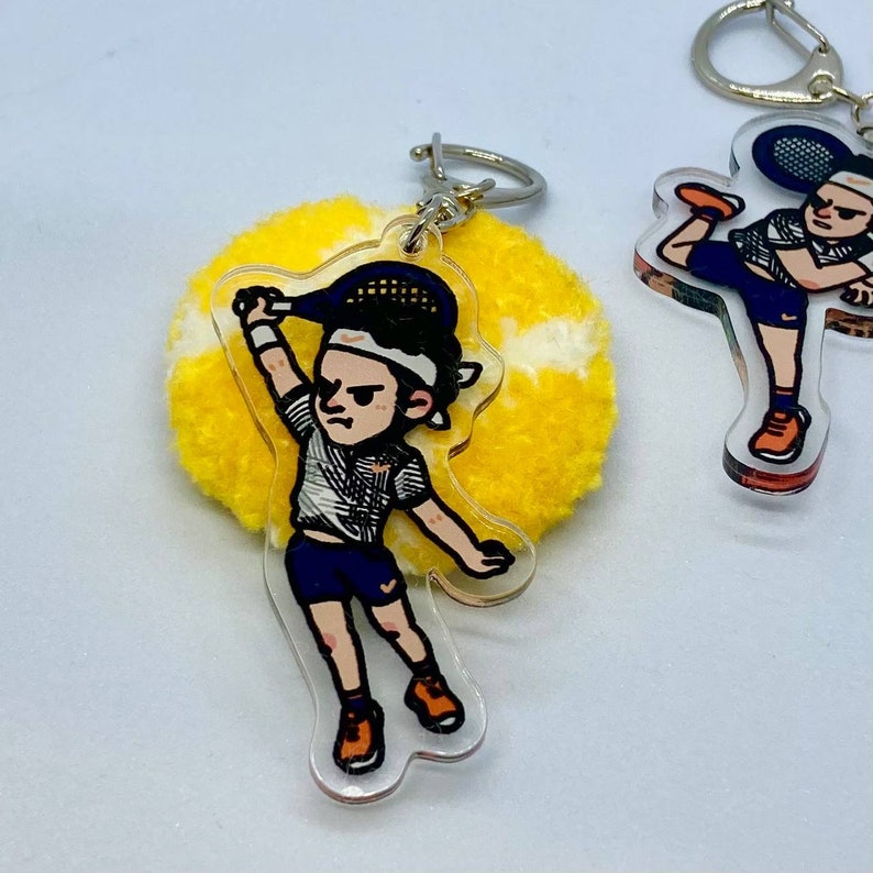 Roger Federer (backhand) | Clear Acrylic Keychain With Metal Clasp ...