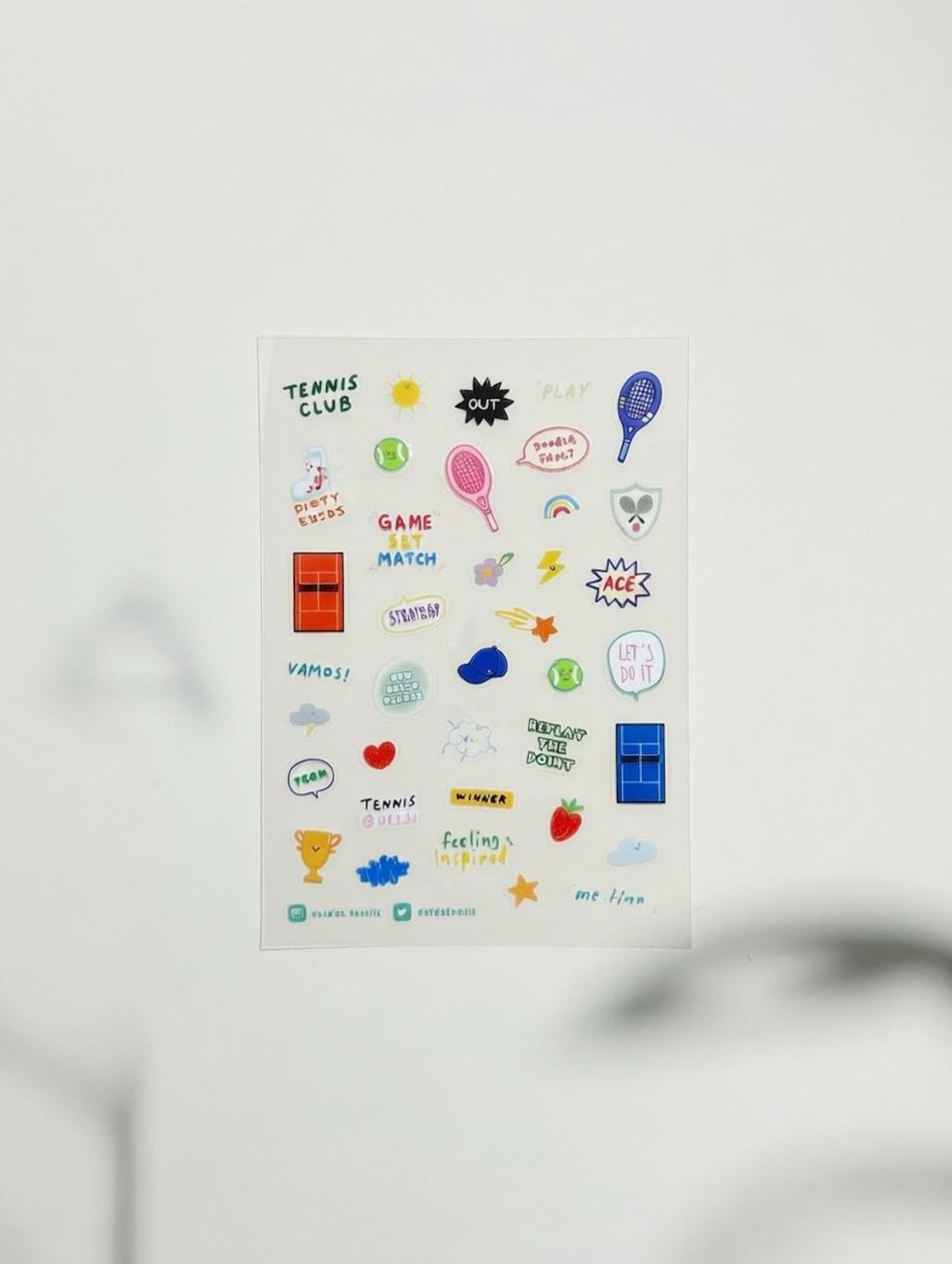 Tennis Elements Stickers Sheet (A6 Size) With Die-cuts - Etsy