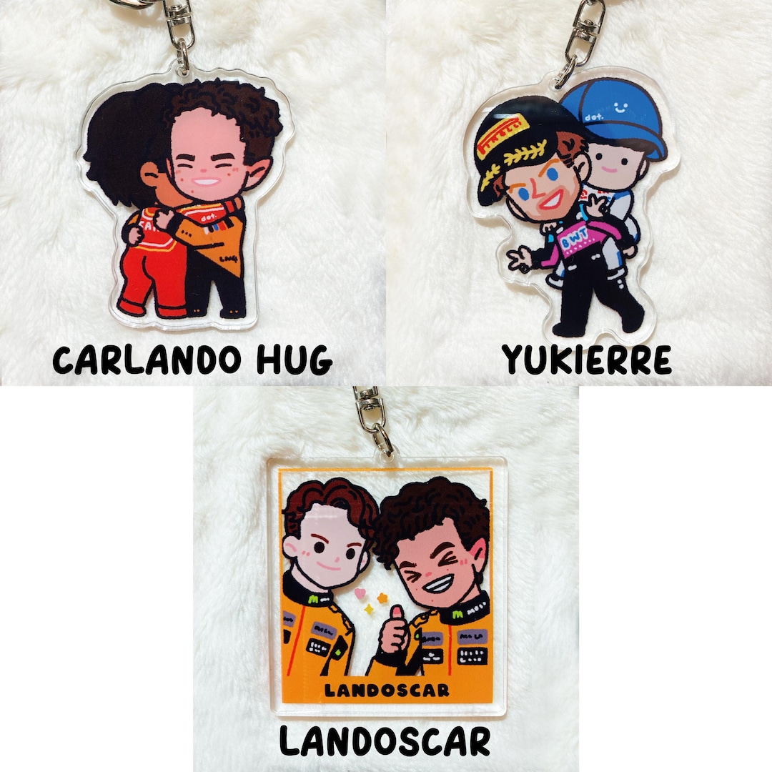 F1 Drivers Keychains Carlando / Landoscar / Yukierre | Clear Acrylic ...