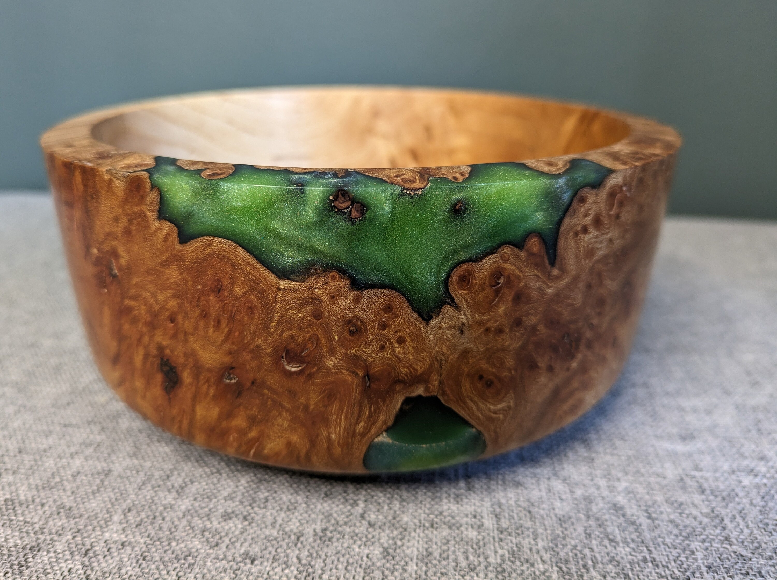 One-of-a-kind Burr Elm Resin Inlay Bowl Decorative, Wooden Gift Hand ...