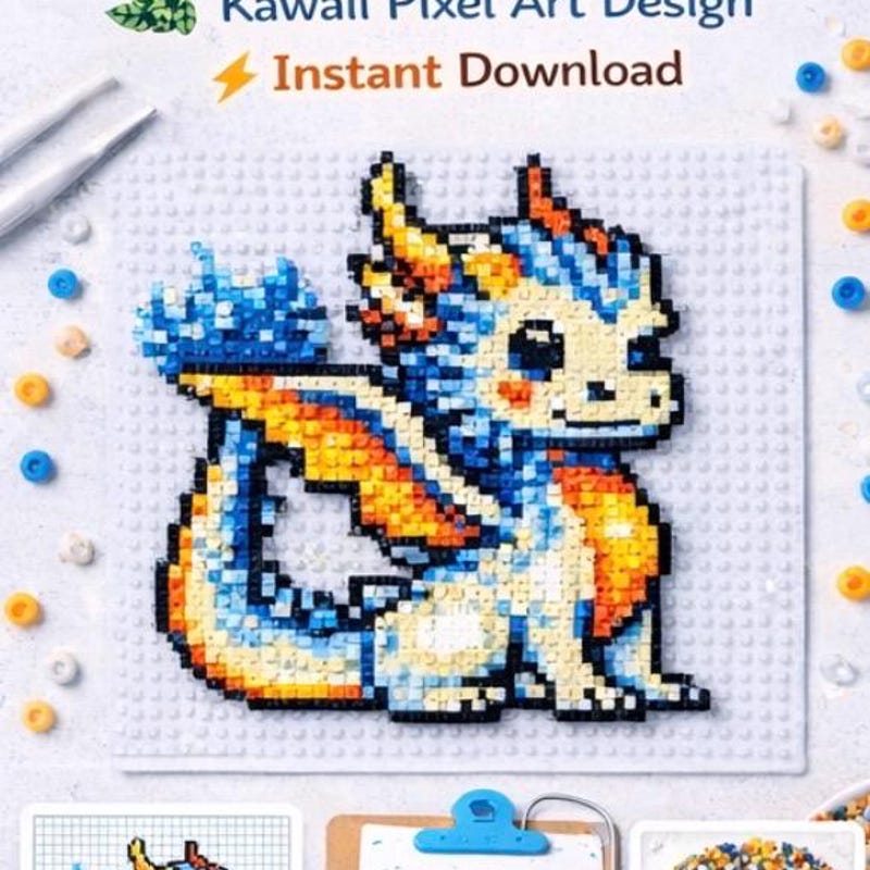 Perler Bead Dragons - Etsy