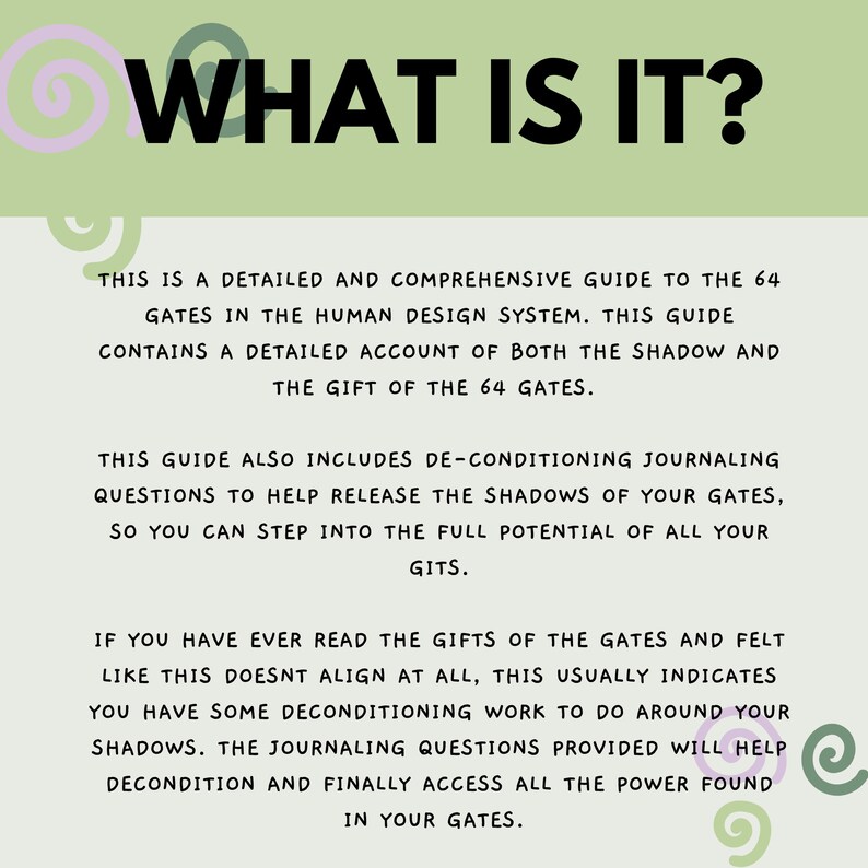 The 64 Gates Human Design Guide, the Shadow & the Gift - Etsy