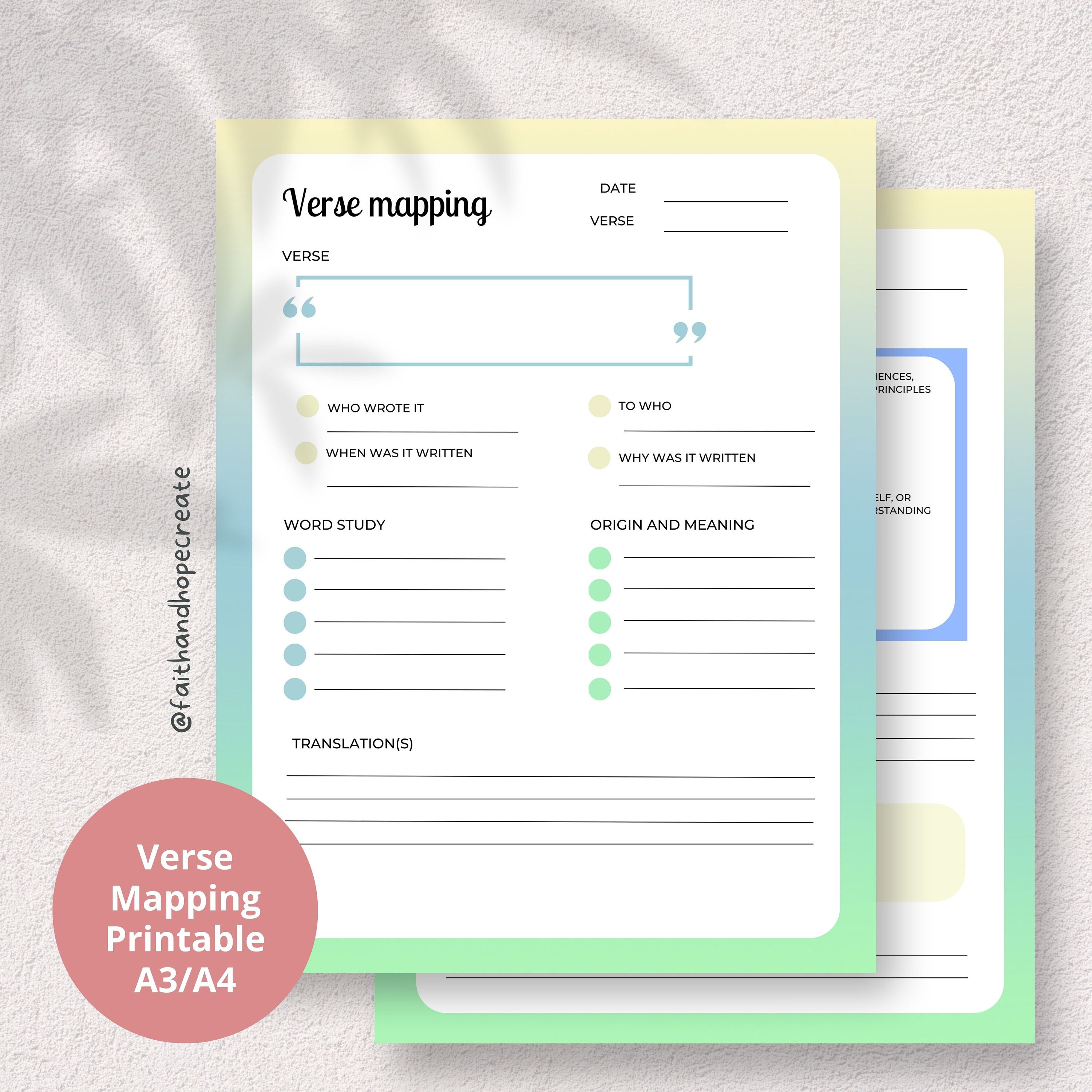 Bible Verse Mapping Template Bible Study Printable Template Scripture ...