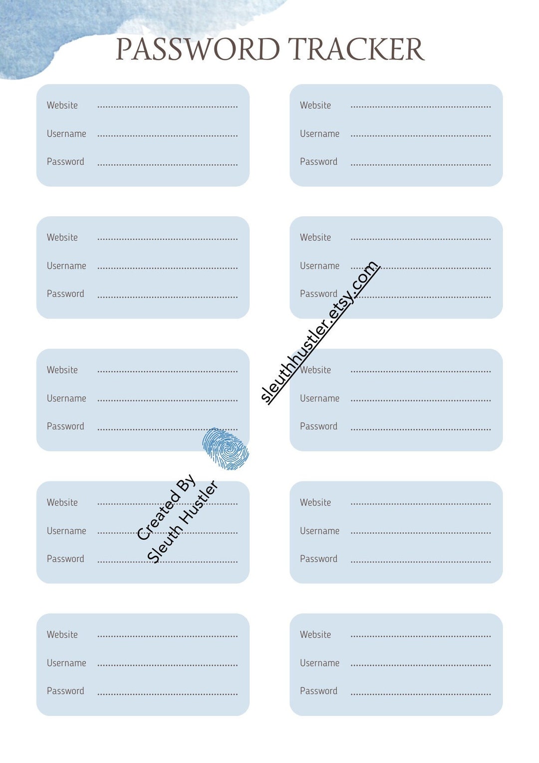 Printable Password Tracker, User Friendly Family Passwords, Safe ...
