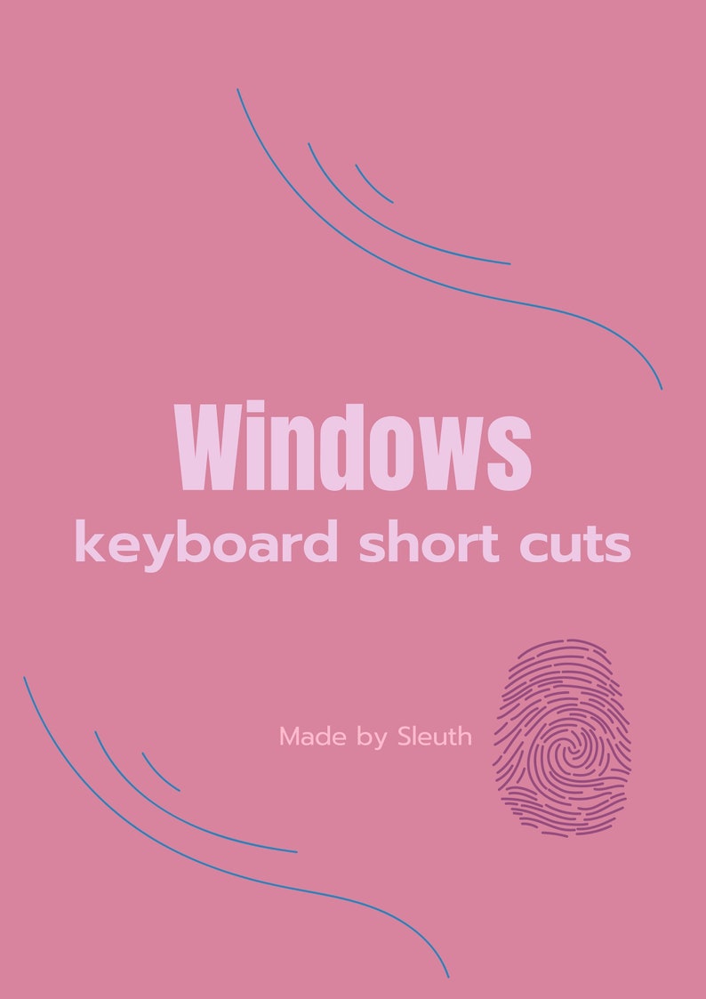 Keyboard Short Cuts for Windows - Etsy