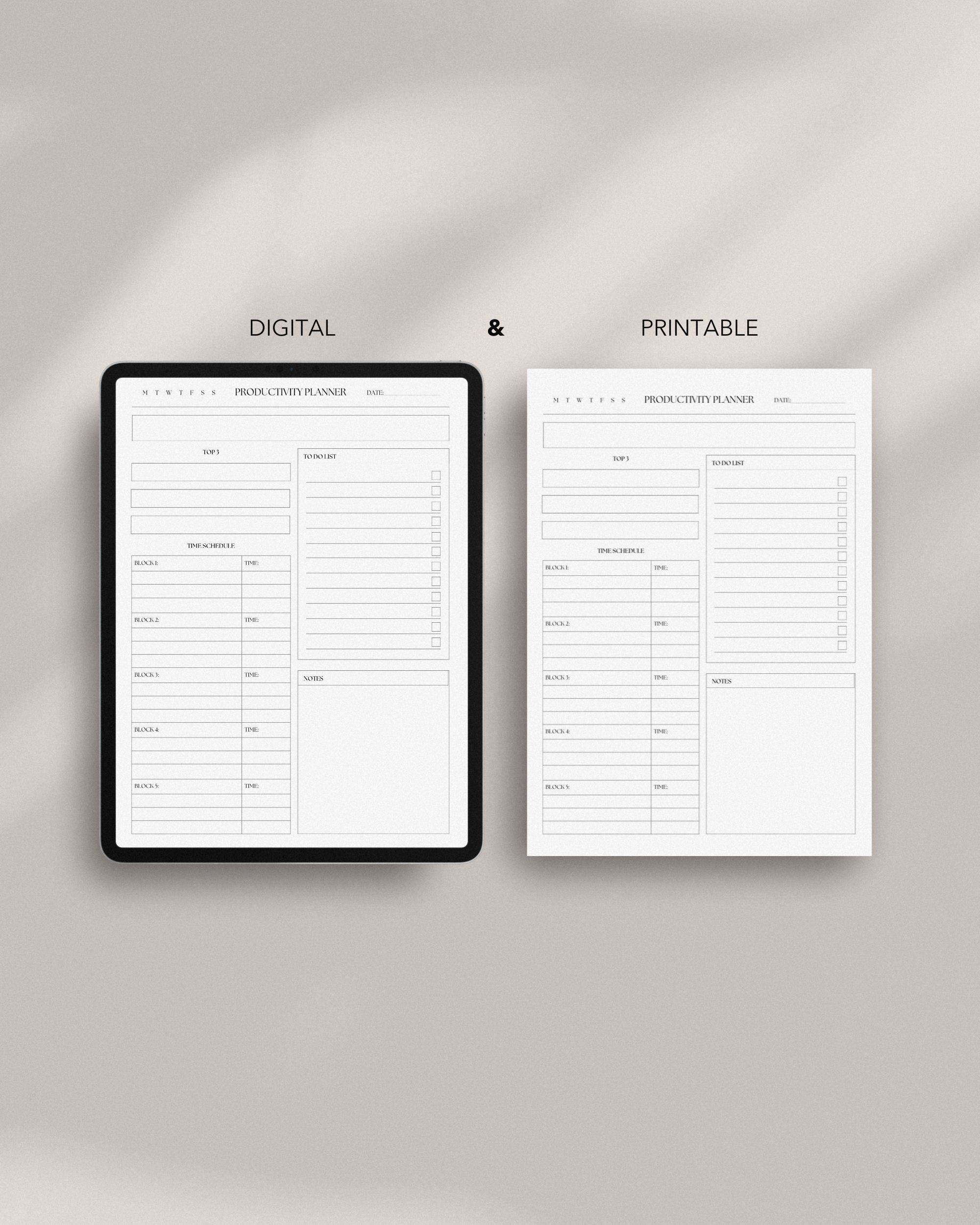Productivity Planner, Printable Planner, Digital Daily Planner ...