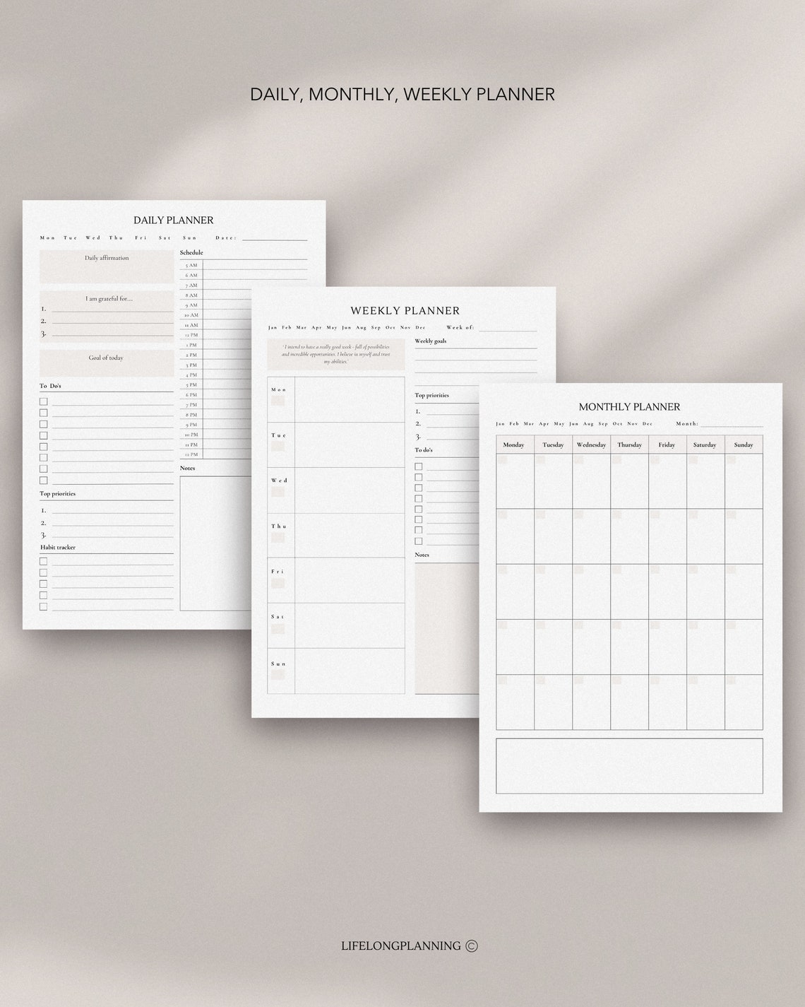 Planner Bundle, Daily Planner Printable, Weekly Planner Printable ...