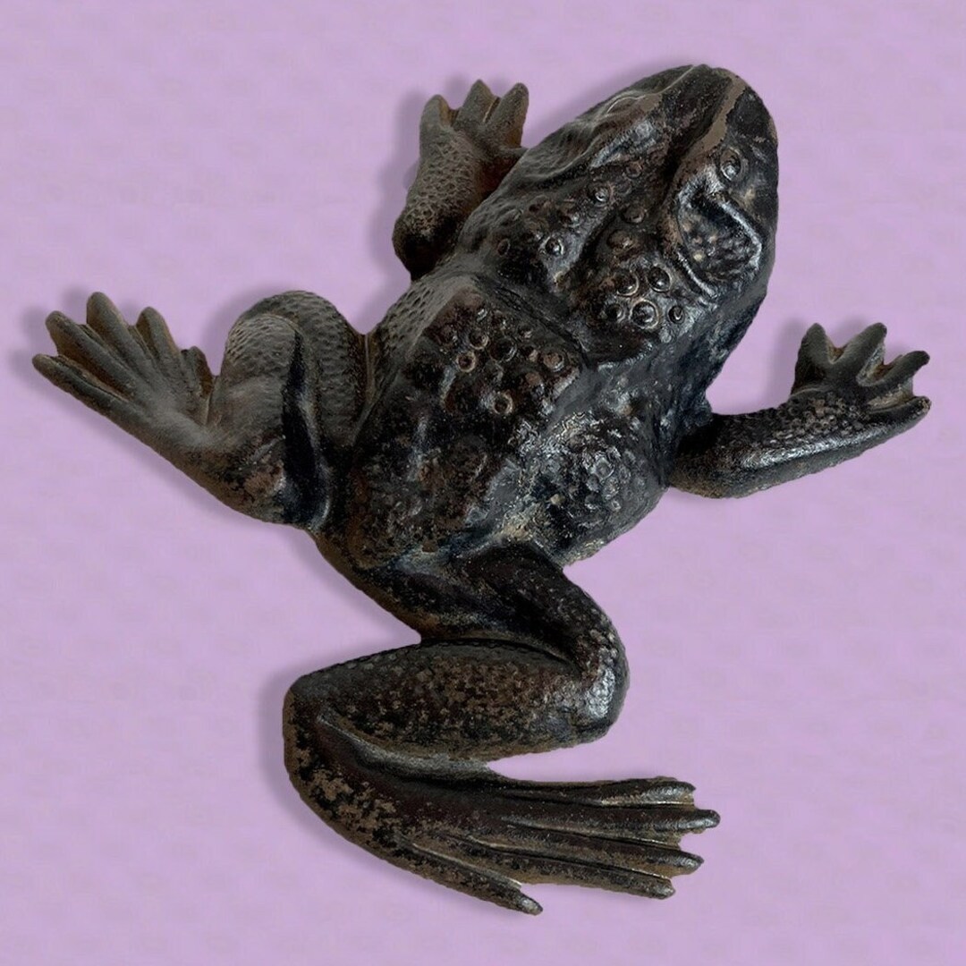 Vintage Virginia Metalcrafters Cast-iron Bullfrog Sculpture Garden ...