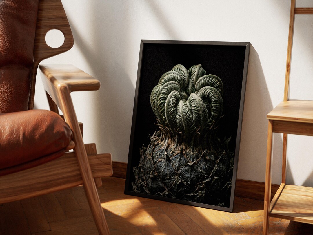 Dark Botanical Cycad Print, Moody Fern Wall Art, Gothic Home Decor ...