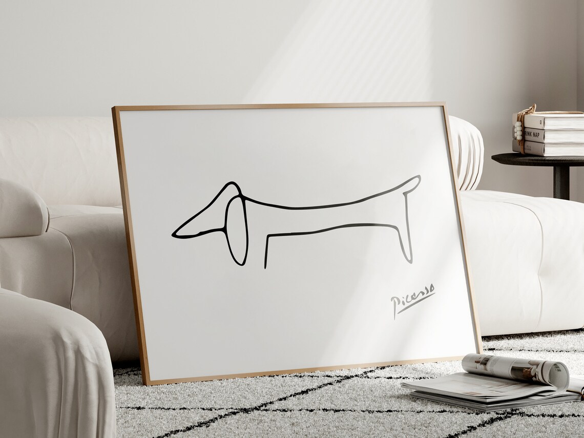 Picasso Dog Print Picasso Animal Art Picasso Line Drawing Modern ...