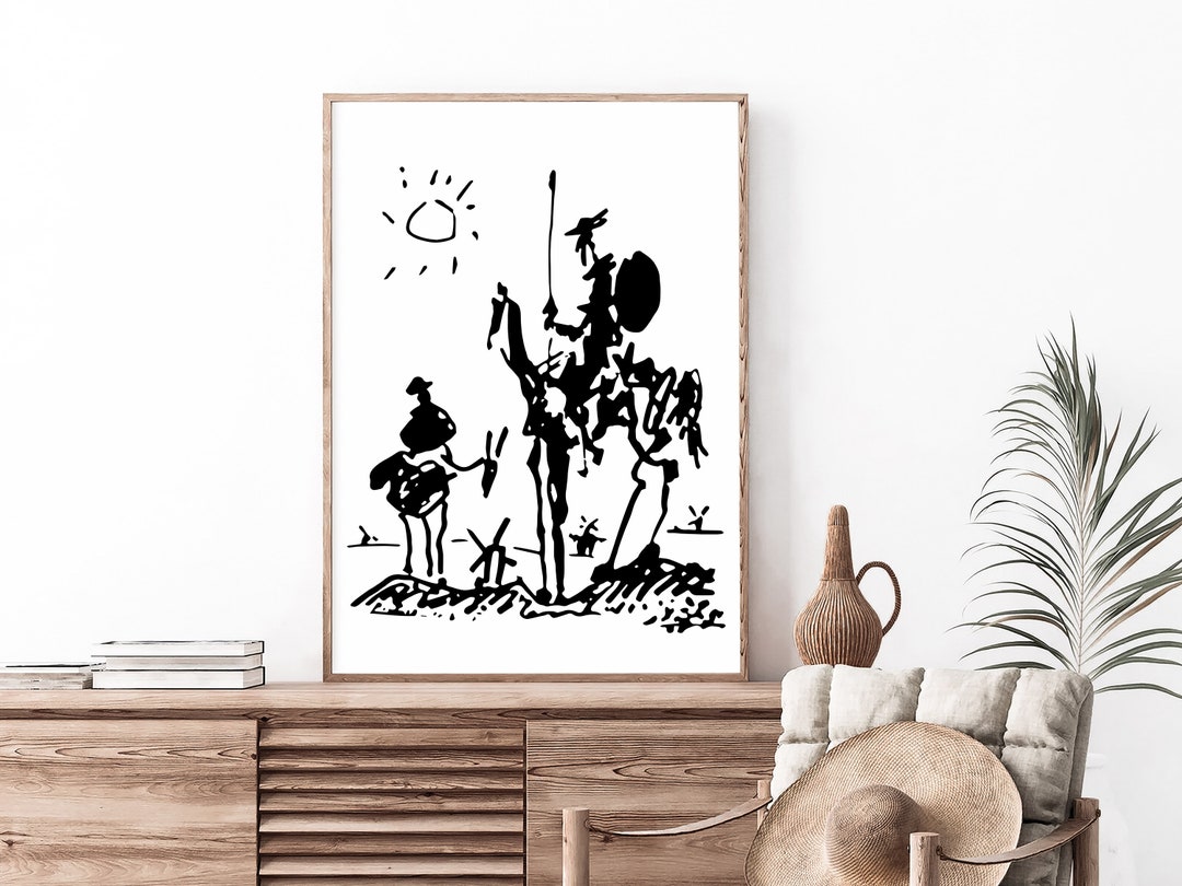 Picasso Don Quixote Print Don Quixote Sketch Poster Picasso Line Art ...