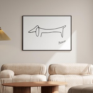 Picasso Dog Print | Picasso Animal Art | Picasso Line Drawing Modern ...