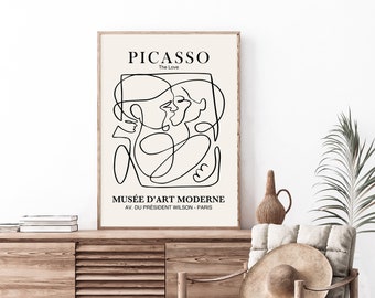 Picasso the Hug Print Picasso Poster one Line Art Minimalist Print ...