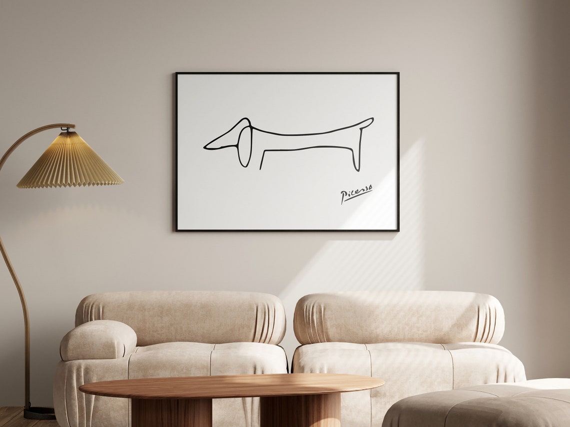 Picasso Dog Print Picasso Animal Art Picasso Line Drawing Modern ...