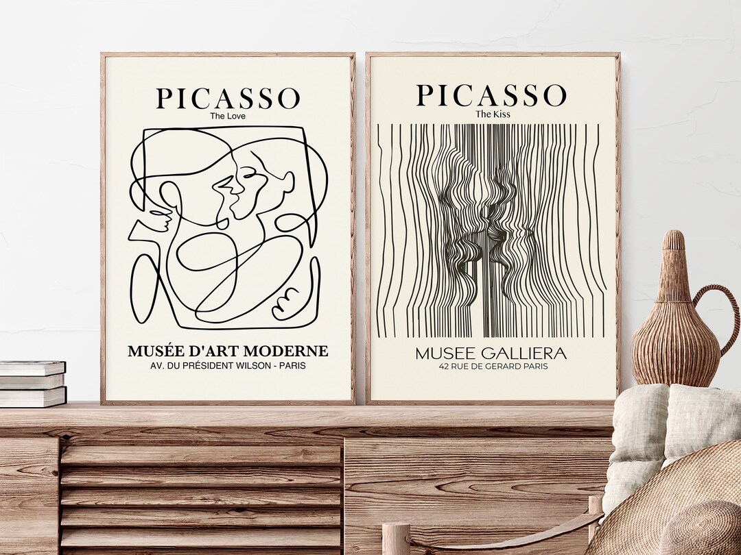 Picasso Set of 2 Exhibition Prints | Picasso the Love | Picasso Kiss ...