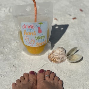 Funny Drink Pouch for Adults, Reusable Drink Bag, Beach Vacation Drink ...