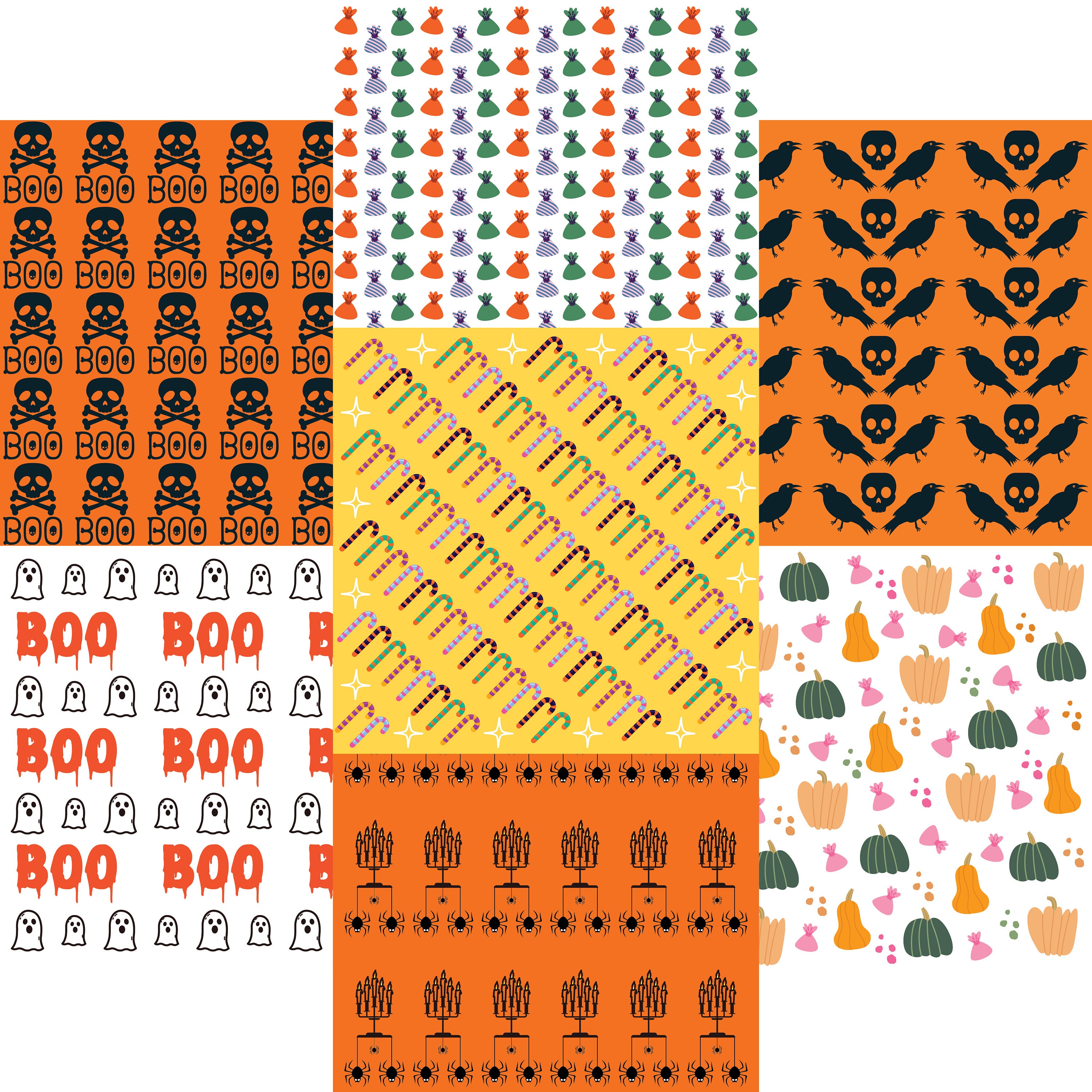 Spooky Halloween Digital Pattern Collection 21 High-res - Etsy