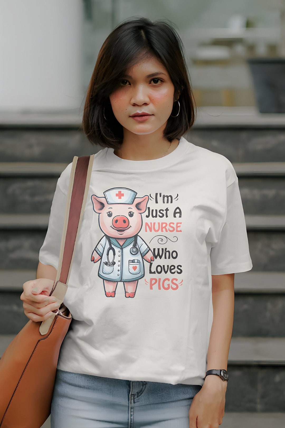 I'm Just A Nurse Who Loves Pigs Cute Piglet Shirt for Public Nurse ...