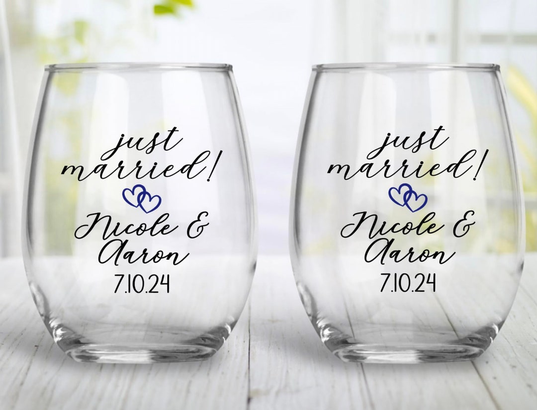 Custom Wedding Glasses for Bride and Groom Wine Glass and Beer Mug ...