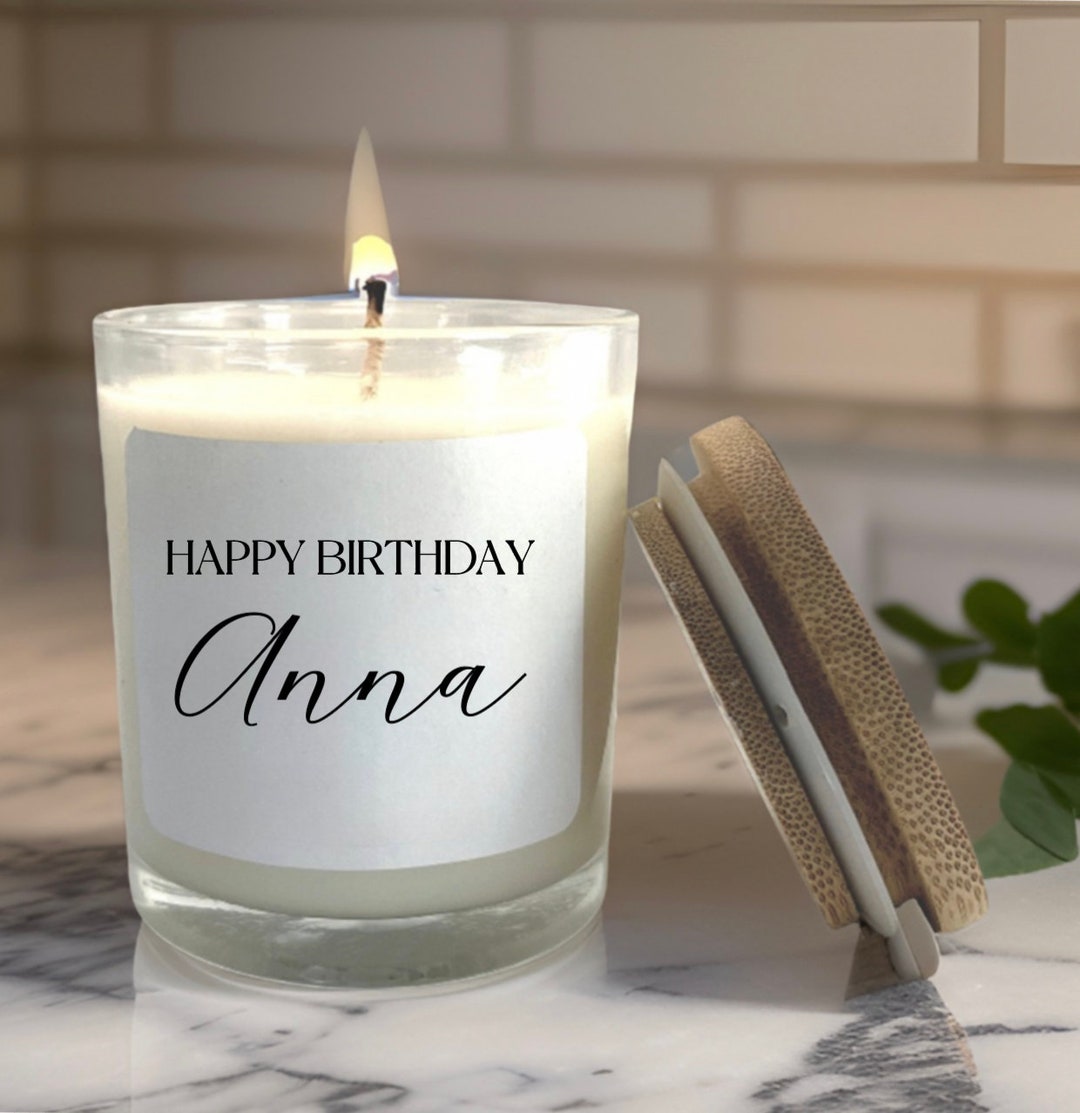 Happy Birthday Candle, Custom Birthday Candle Gift, Candle With ...