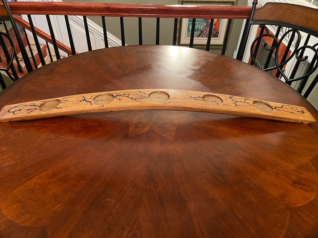 Stave022 - Wine Stave Table Centerpiece W/ 5 Spots for Optional Votive ...