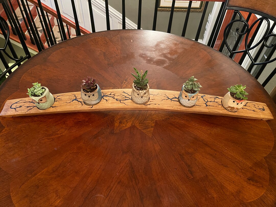 Customized Wine Stave Centerpiece - Pots, Succulents, Candles Etc Sold ...