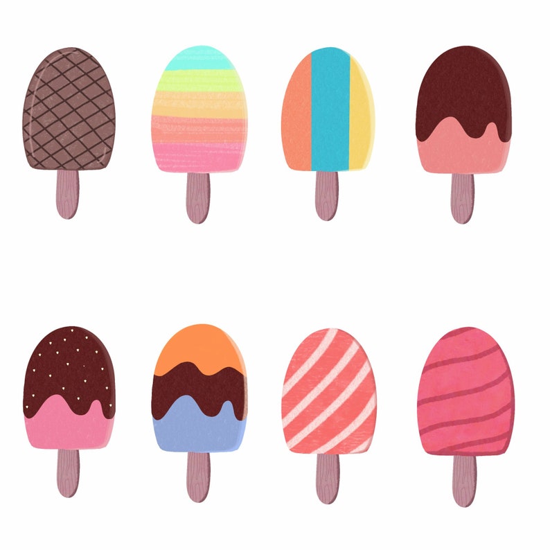Popsicles and Ice Cream - Clipart Digital - Clip Art Popsicle ...