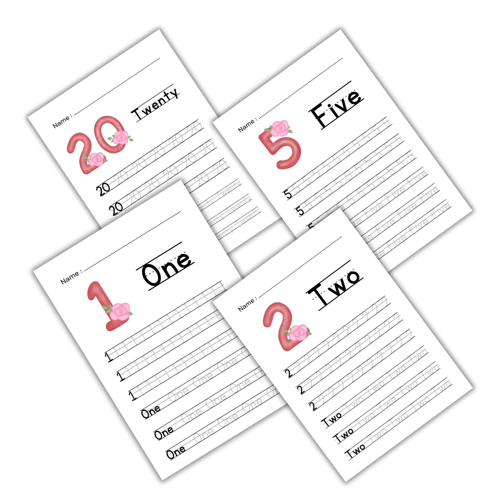 Alphabet Numbers Tracing Worksheets, 0-20 Printable Number Tracing,pre ...