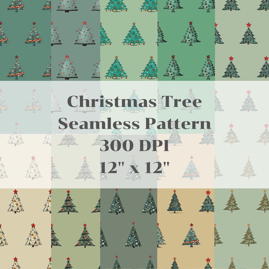 Christmas Tree Seamless Digital Pattern, Digital Paper, Christmas Tree ...