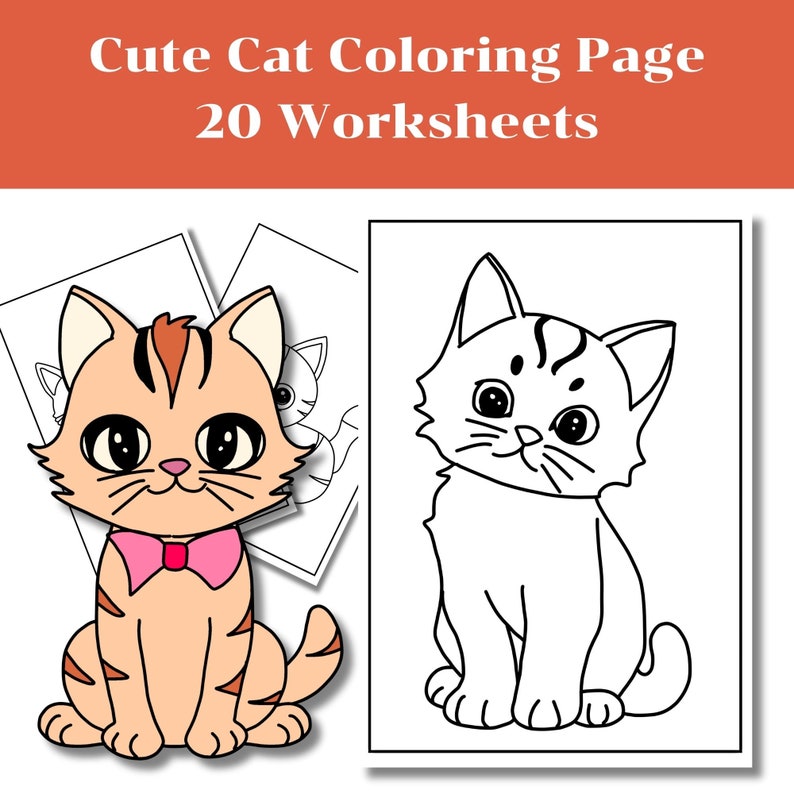 Cute Cat Coloring Pages, Coloring Sheets, Preschool, Worksheets ...