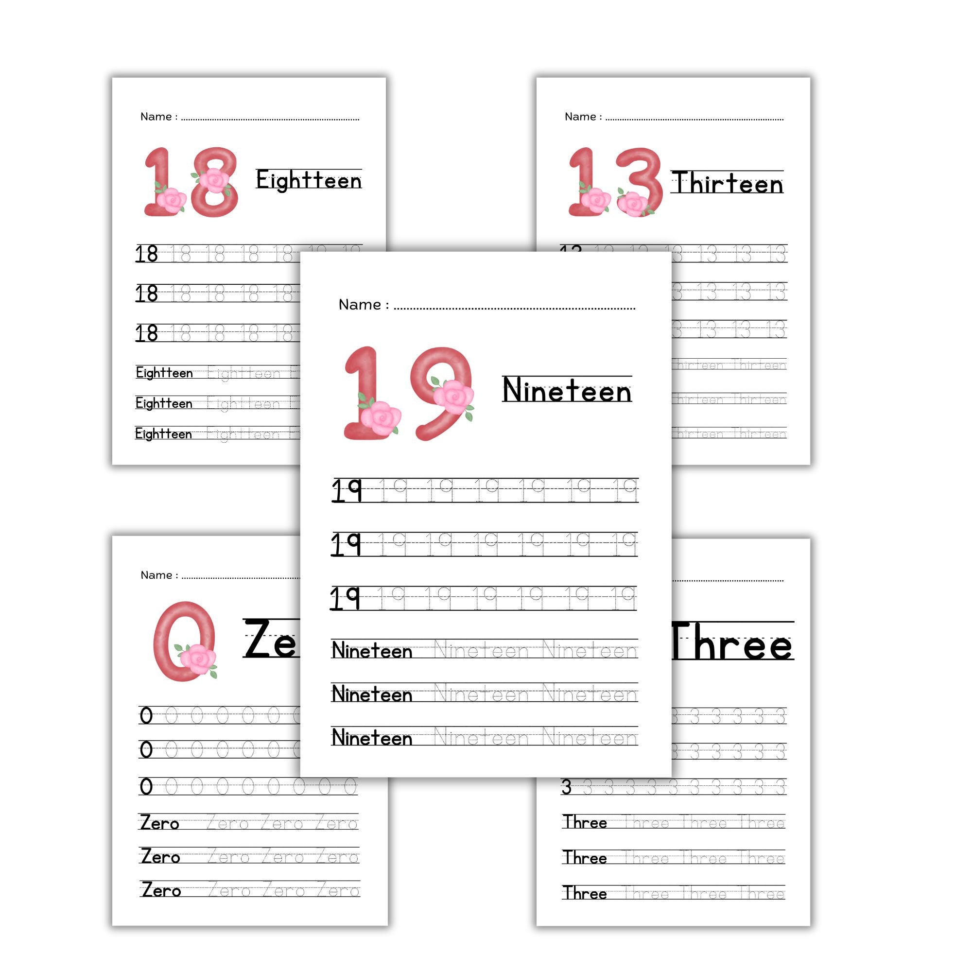 Alphabet Numbers Tracing Worksheets, 0-20 Printable Number Tracing,pre ...
