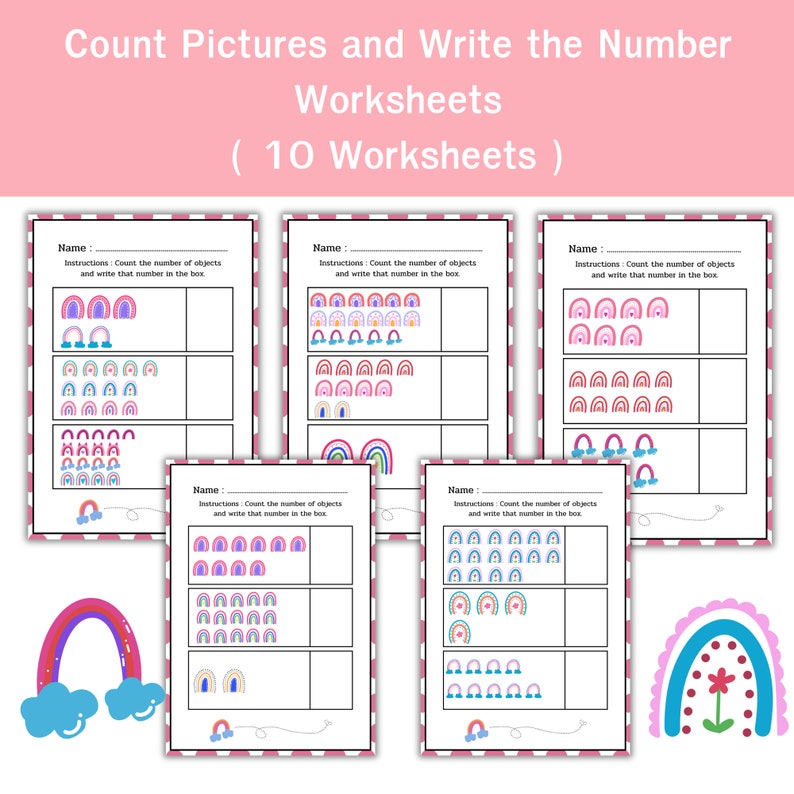 Count and Write the Number Worksheets , Math, Kindergarten & 6th ...