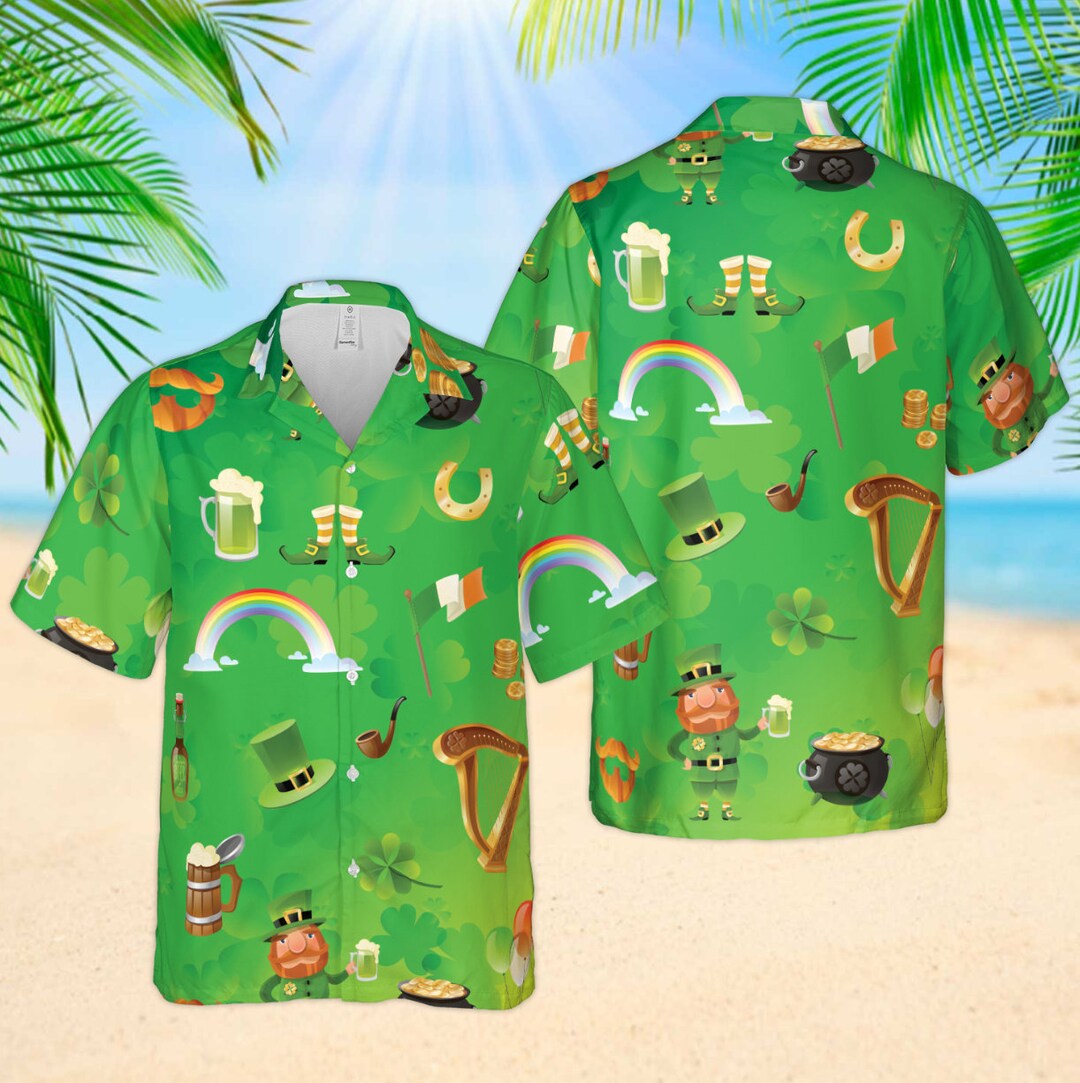 Hat Irish Beer Patricks Day Hawaiin Unisex Tshirt, Shamrock Hawaiian ...