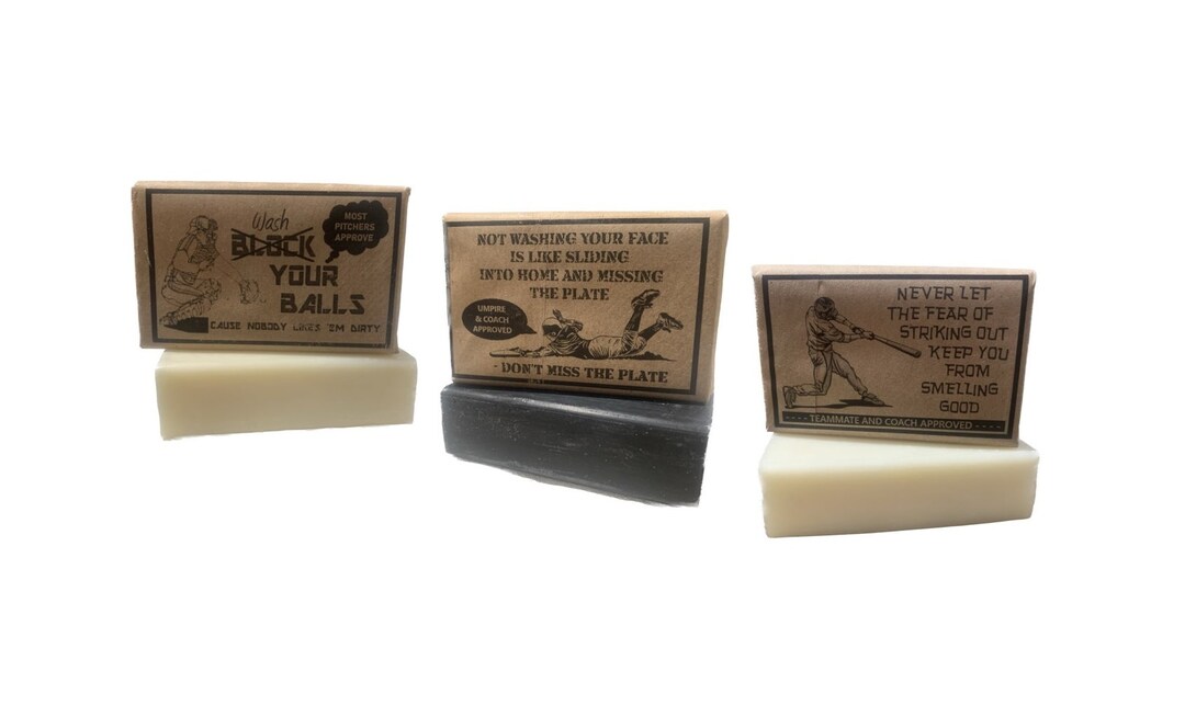 Baseball Soap Activated Charcoal / Peppermint / Almond Scents for Face ...