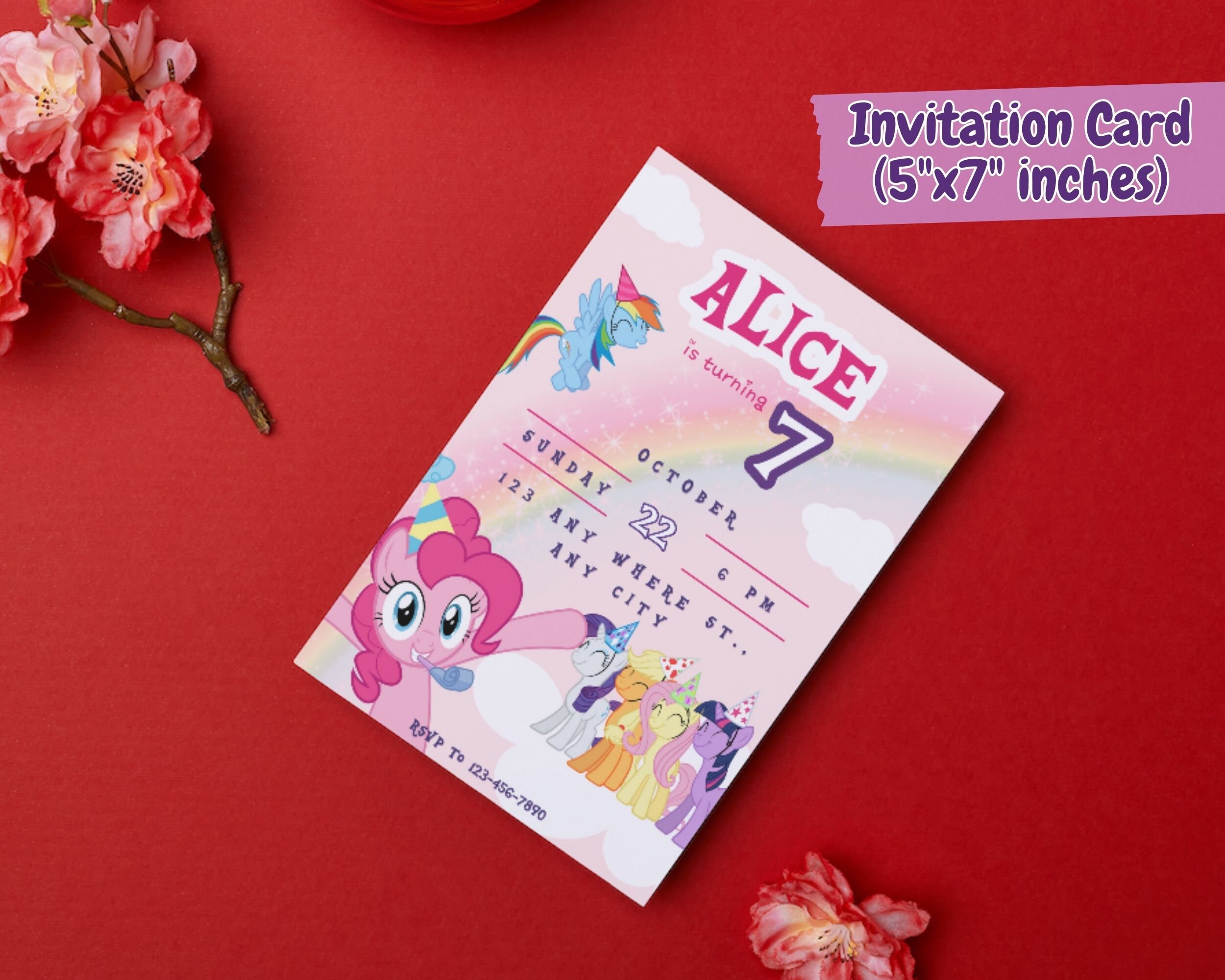 Editable My Little Pony Invitation, Kids Birthday Invitation Template ...
