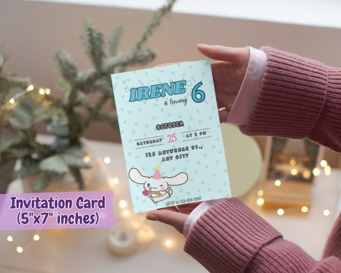 Editable Cinnamon Birthday Invitation, Kitty and Friends Party ...