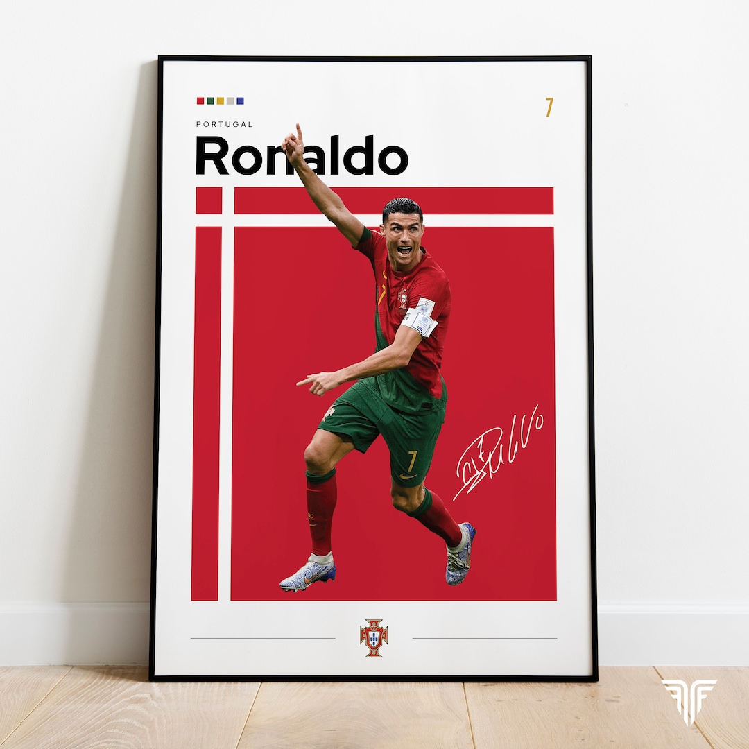 Cristiano Ronaldo Portugal Football Poster Sports Poster wall Art Print ...