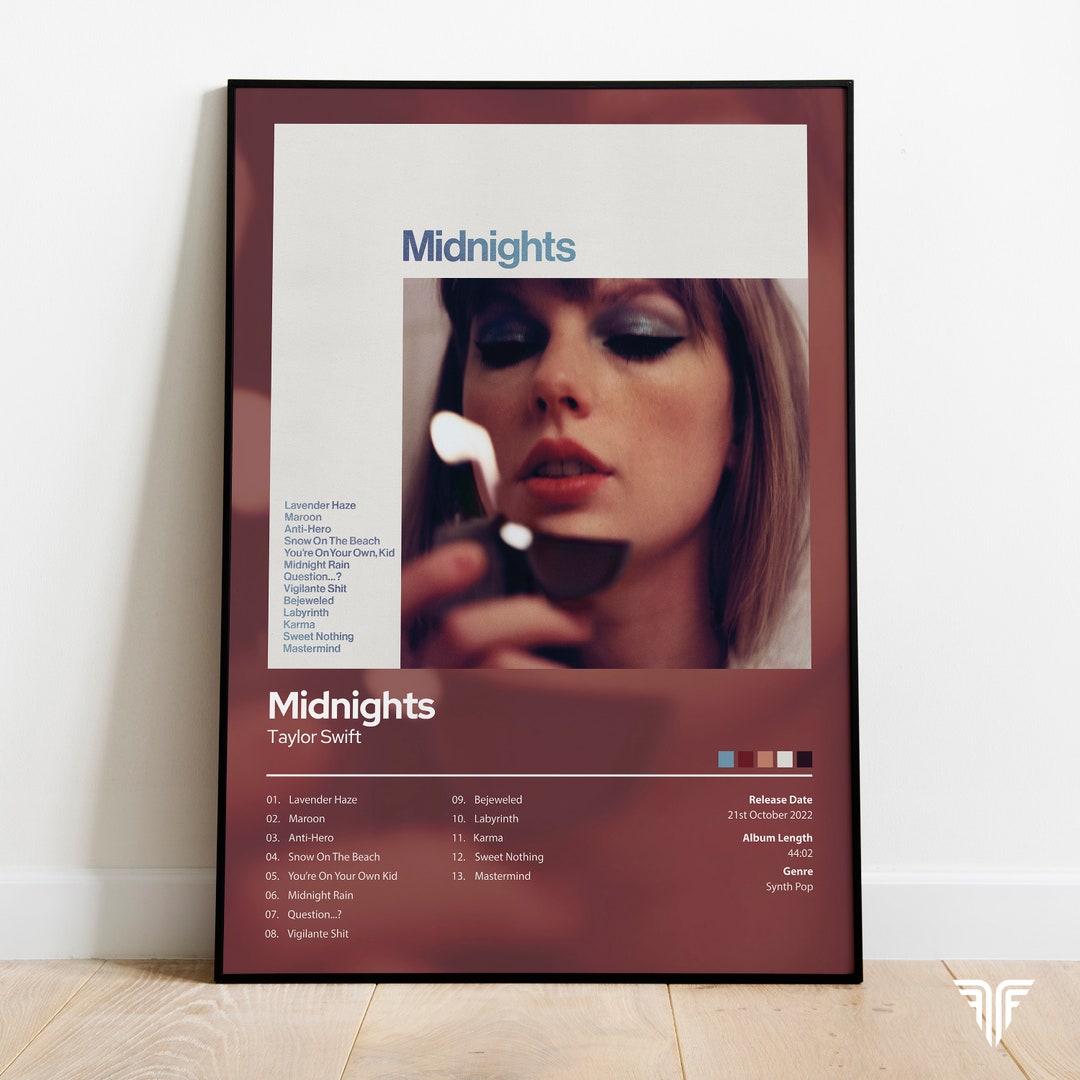 Taylor Swift Midnights Album Artwork Music Poster Wall Art Print A1 A2 ...