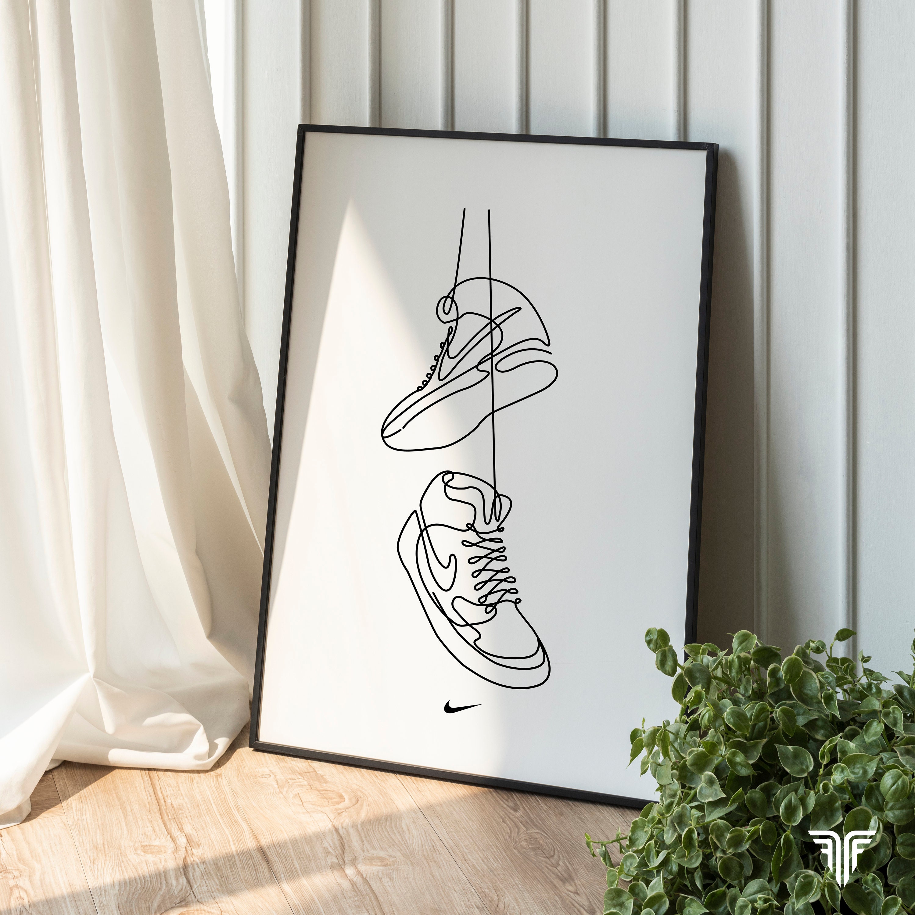 Nike Air Jordan 1 Minimal Line Drawing Wall Art Print A1 - Etsy